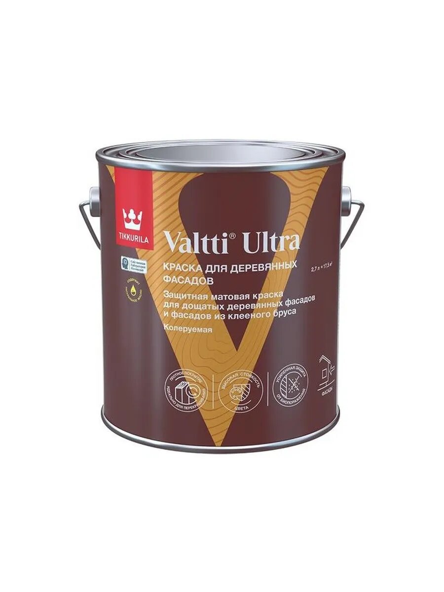 Краска для деревянных фасадов VALTTI ULTRA матовая База A