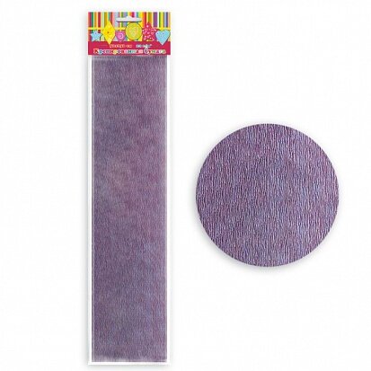 Бумага крепированная Феникс Плюс сиреневая перламутровая 50х250 см, плотность 22 г/м2, в упаковки 1 лист (30094)