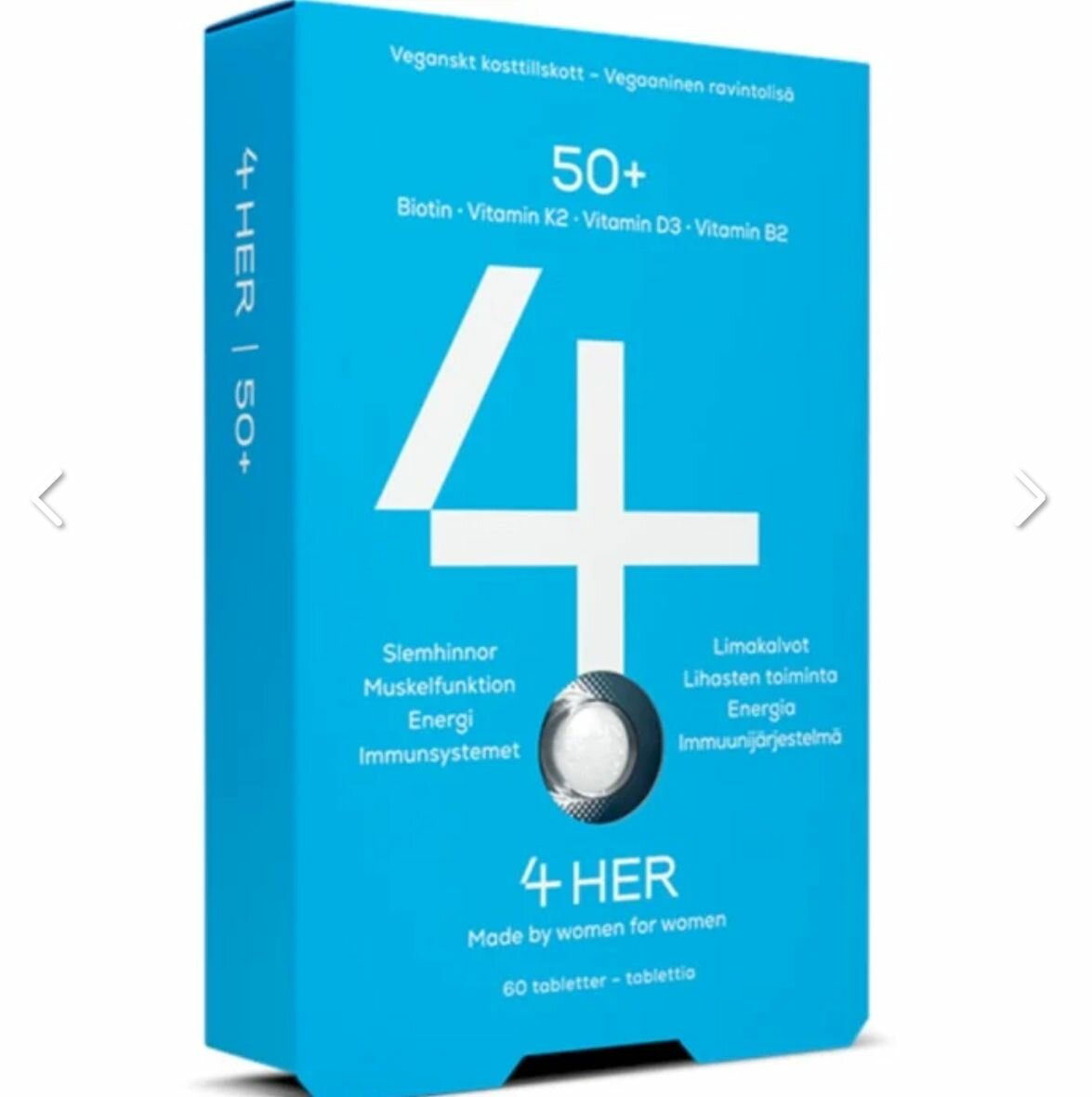 Витаминный комплекс 4Her 50+, для женщин, профилактика, красота и здоровье Финляндия