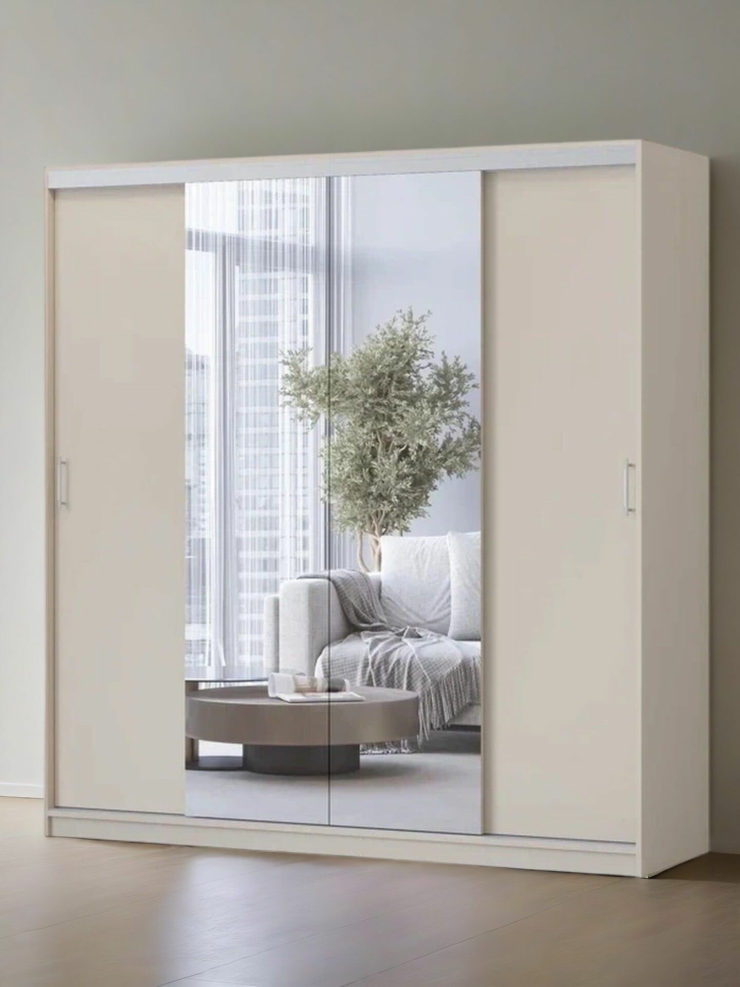 Шкаф-купе Альянс-3; 2000*600*2220; кашемир, надежные механизмы дверей