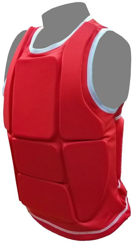 ЗК61sЭС Защита корпуса и спины для единоборств краб, трикотаж, р. S (цвет красный)