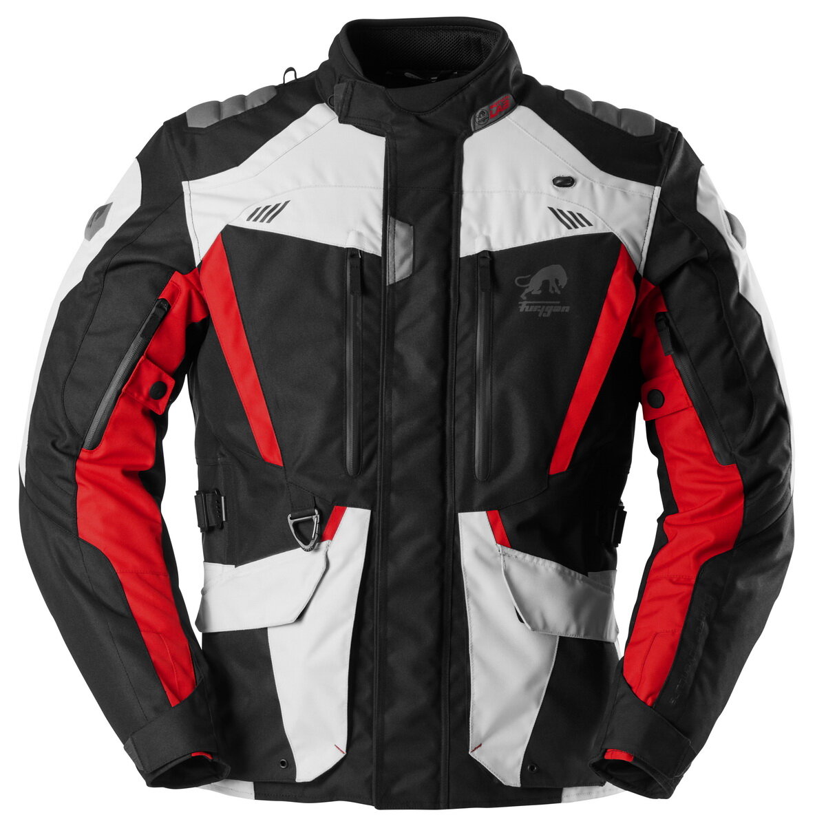 FURYGAN Мотокуртка APALACHES EVO текстиль, цвет Черный/Белый/Красный, Размер XL