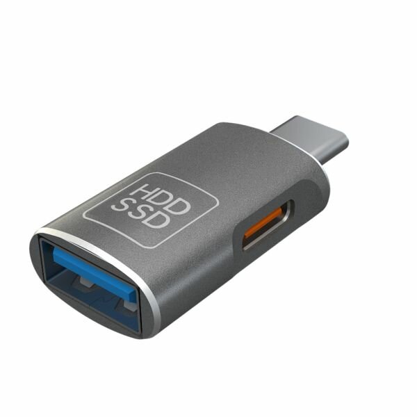 Переходник PERO AD16 Type-C - USB 3.0/Type-C Grey (Серый)