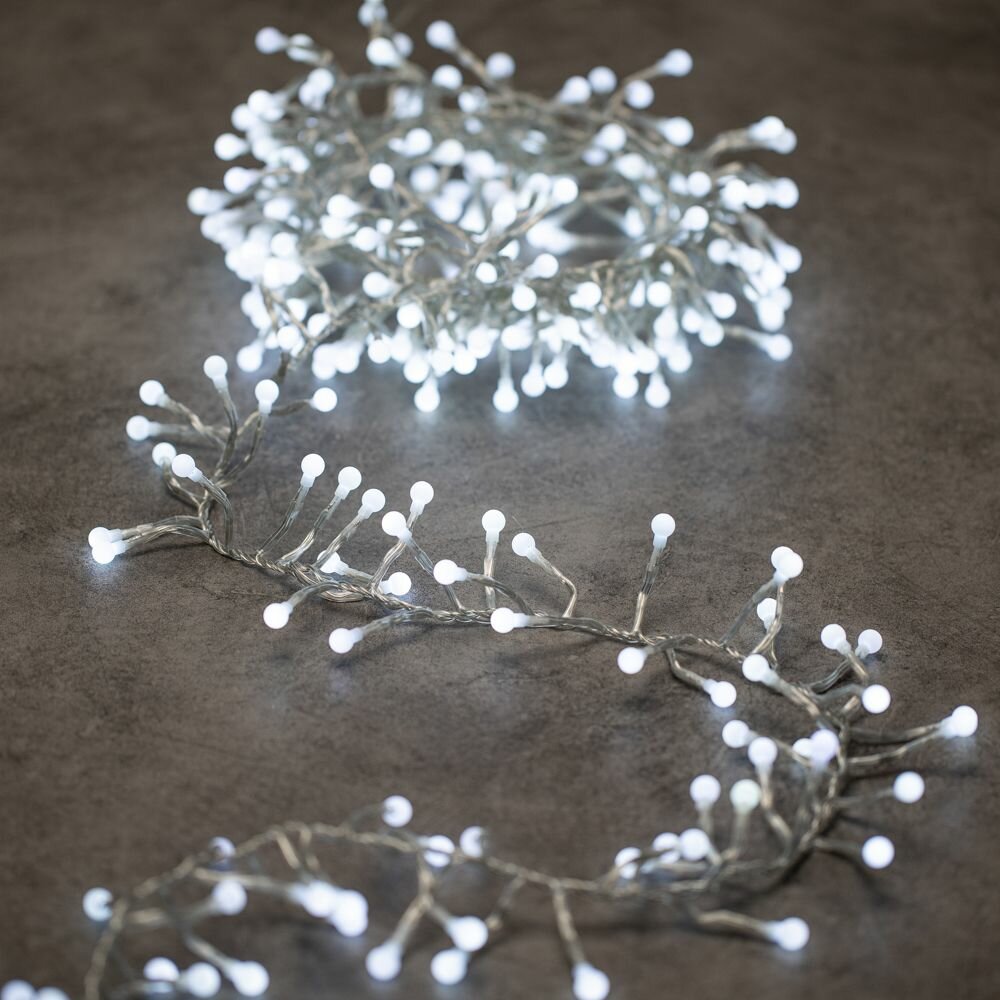 Гирлянда универсальная Кластер Cherry 288LED 4 м, холодный белый, IP44 ПВХ, 8 функций