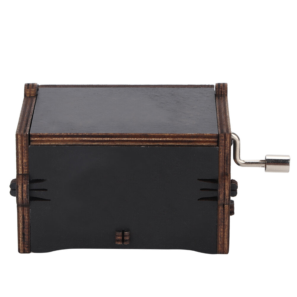 Hand Crank Black Color Mechanical Music Box Birthday Gift Home Decor (Tybe E)