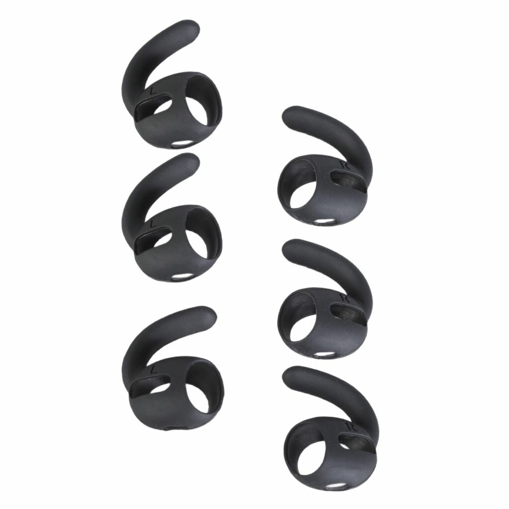 3 набора силиконовых насадок для наушников, комфортное ношение, Черный