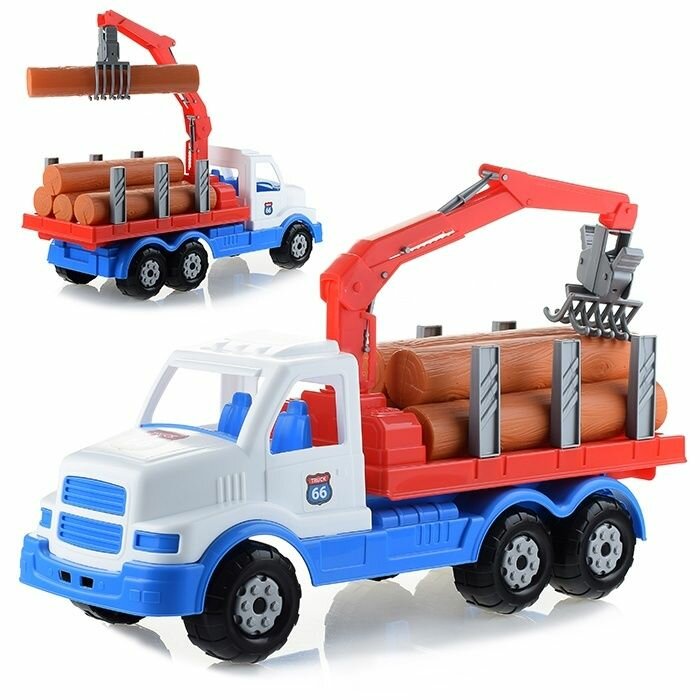 Машинка Полесье лесовоз Сталкер бело-синий (90362)