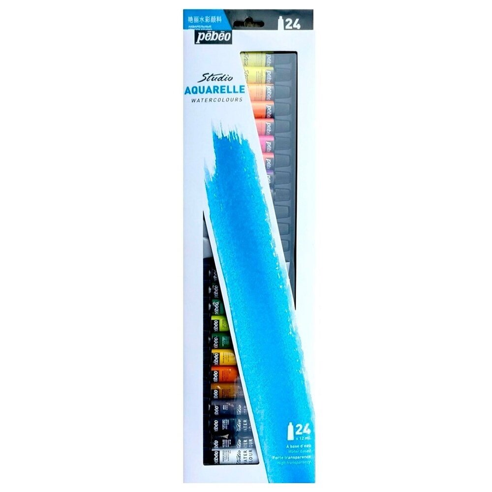 Краски акварельные художественные Pebeo Studio aquarelle, 24 цвета по 12 мл