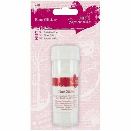 Блестки docrafts "Papermania", мелкие, белые, 25 г