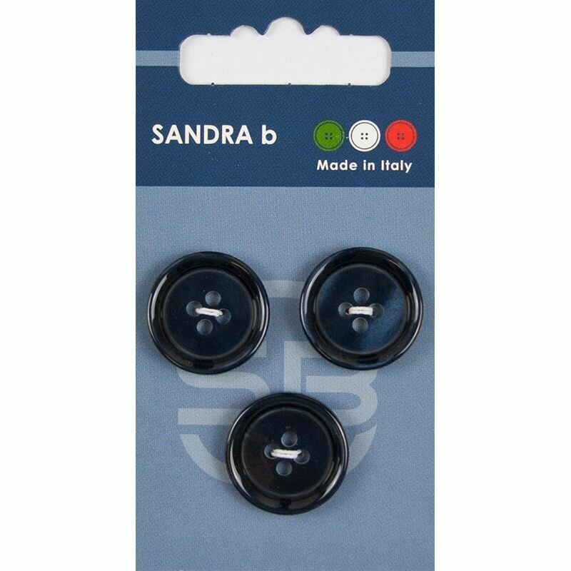 Пуговицы Sandra b Синие, 4 отверстия, 3 шт