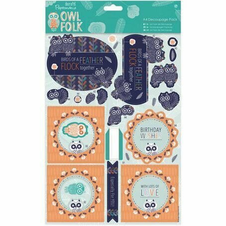Набор бумаги docrafts "Owl Folk", Птицы одного полета, с высечкой
