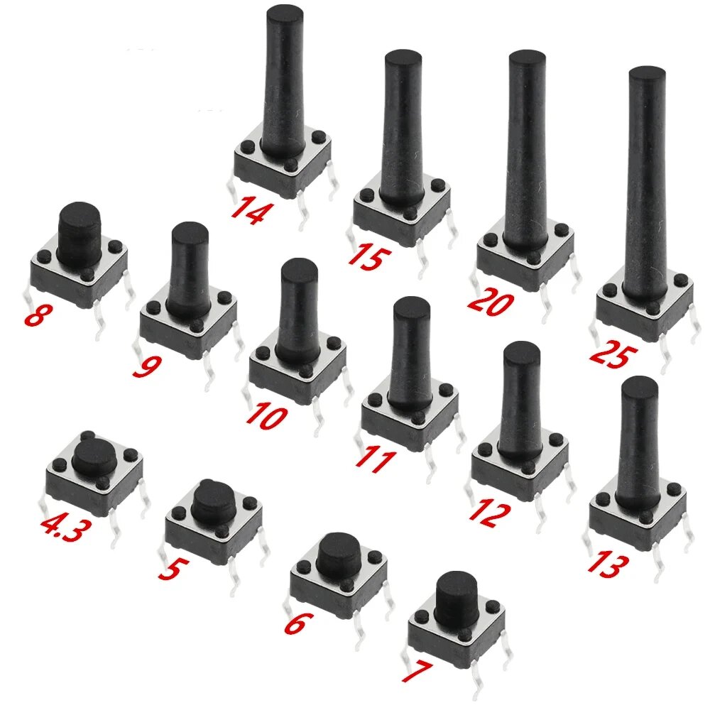 20 шт. Сенсорный переключатель DIP 6x6 для Arduino 6x6x6mm