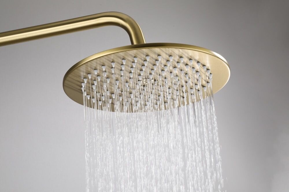 48-1D Лейка для душа метал круг. (Мат. Золото) 300 х 300 HansenPRO