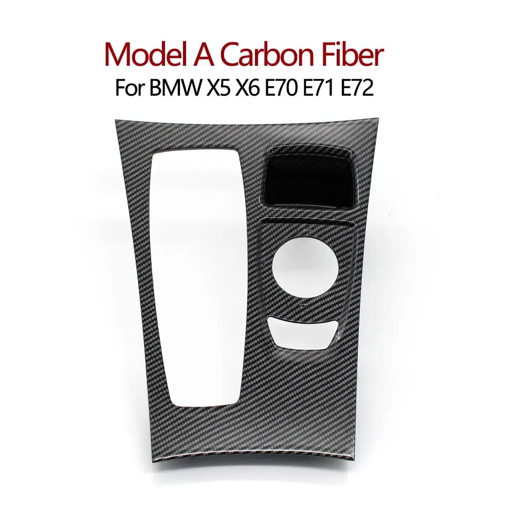 LHD автомобильная углеродное волокно, черная накладка на центральную консоль, переключатель передач, панель для BMW X5 X6 E70 E71 E72 2007-2009 51166954947 Model A-Carbon Fiber