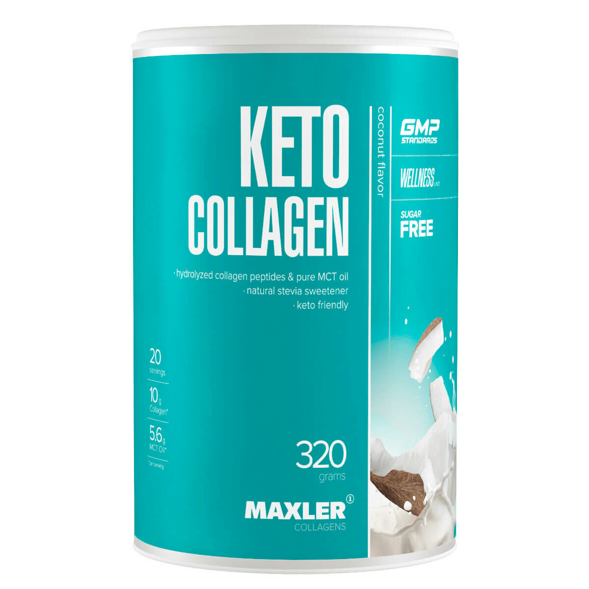 Кето-коллаген, вкус Кокос, 320 г, MAXLER