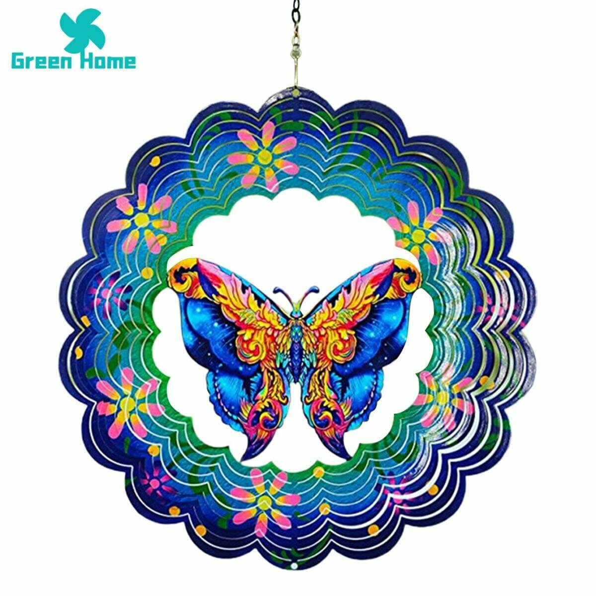 Зеленый дом подвесной ветряной вертушка легкий гибкий натуральный тонкая текстура цветок нота ветряной вертушка