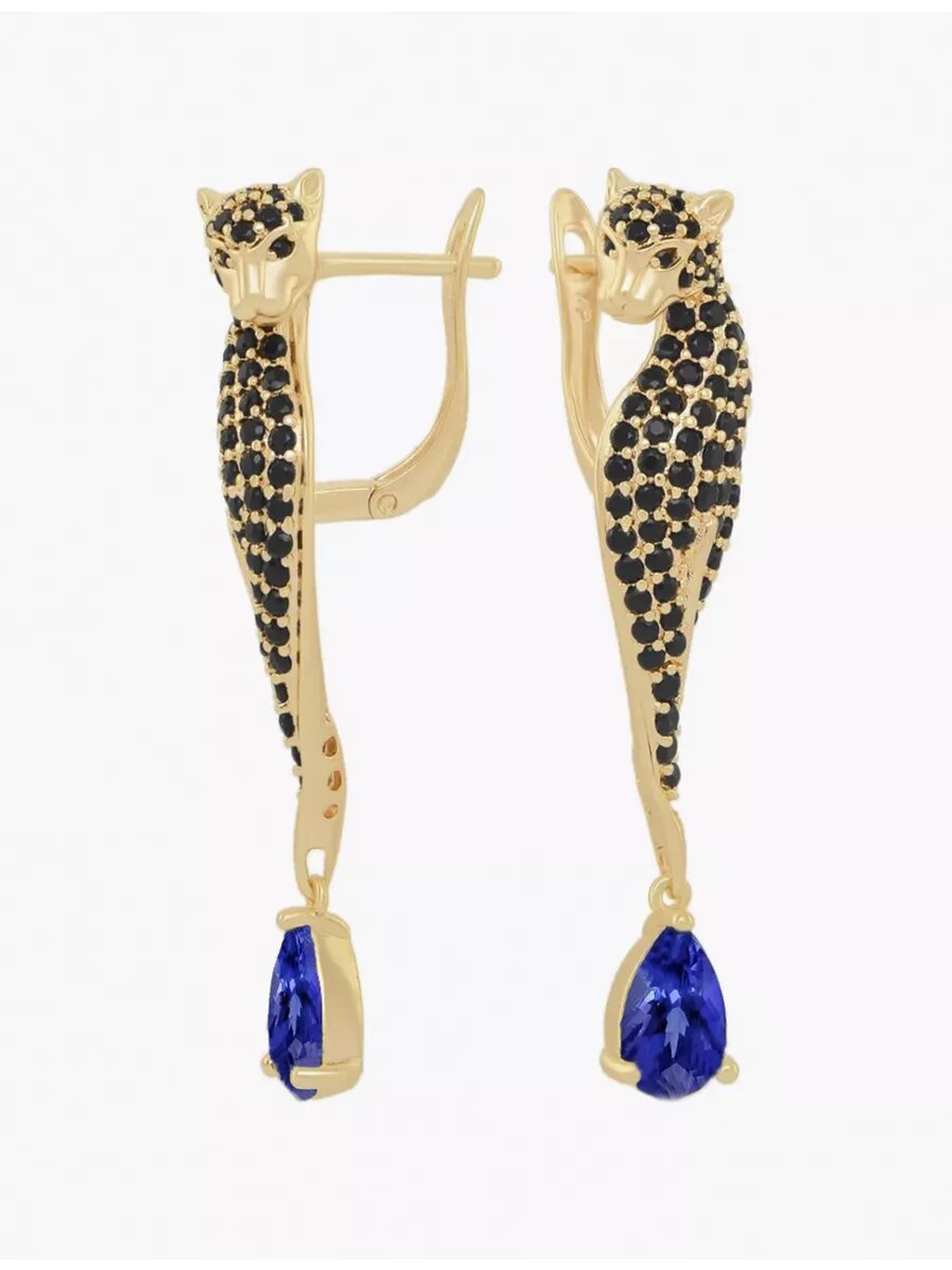 Серьги, фианит, циркон, кристаллы Swarovski