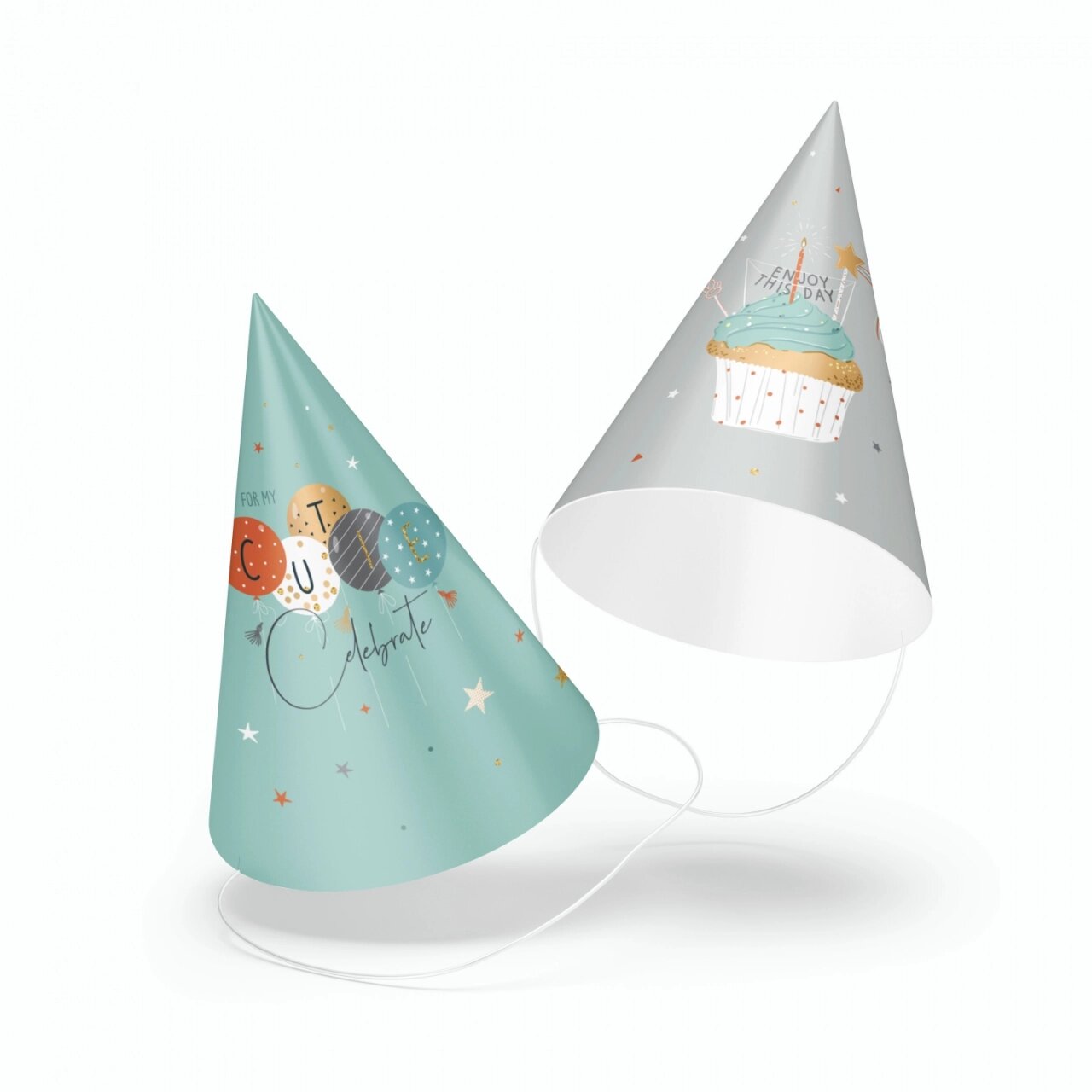 Колпак праздничный Party 6 шт 16 см цветные, яркие и игривые украшения для любого торжества