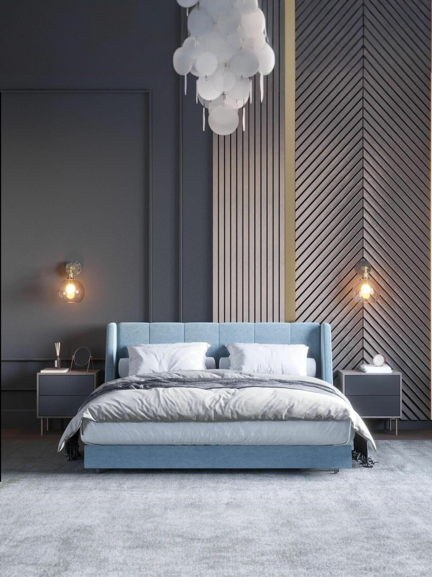 Диван-кровать Manons Maison Вернацце, раскладной механизм Аккордеон, Велюр Бирюзовый, 150х113х95 см