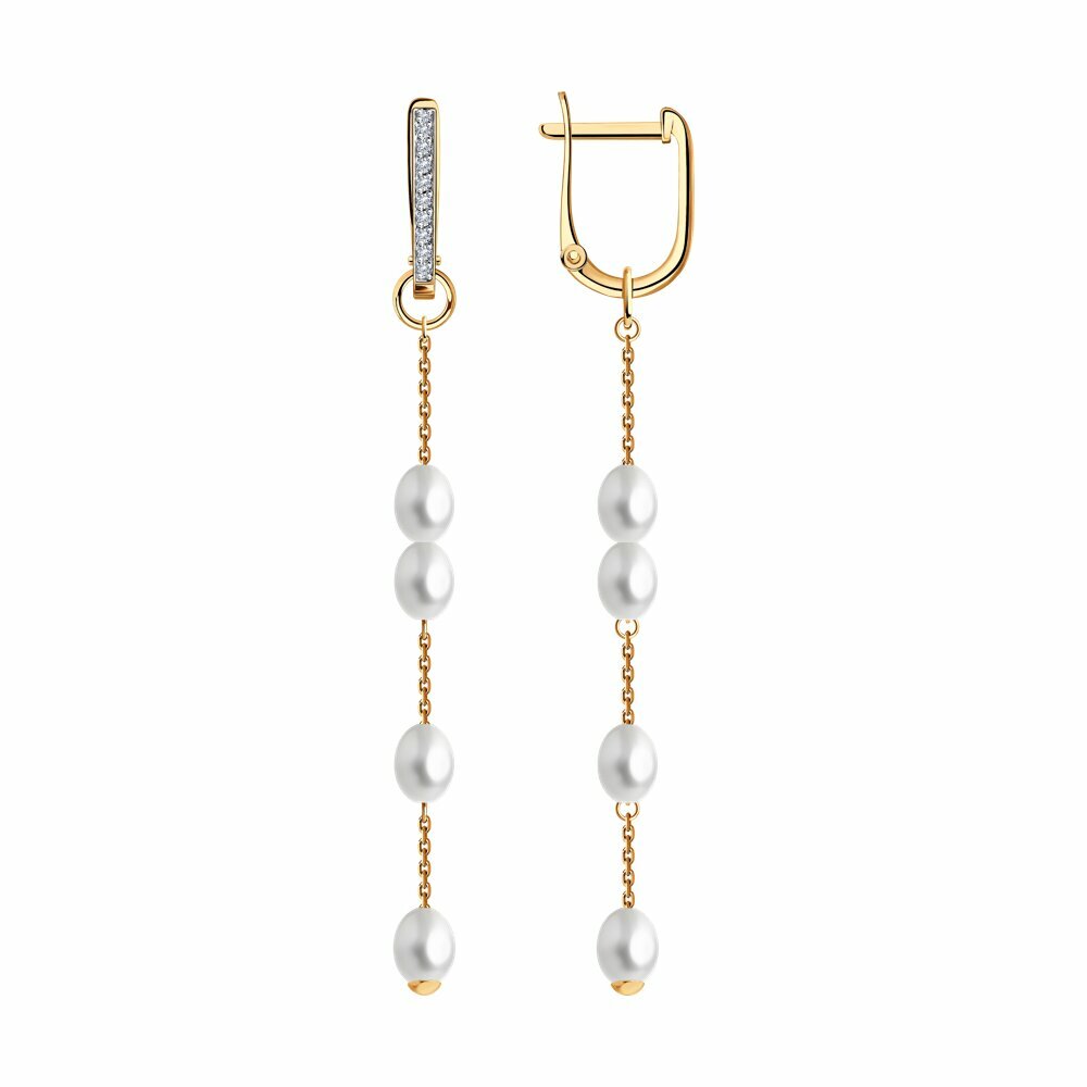 Серьги, красное золото, 585 проба