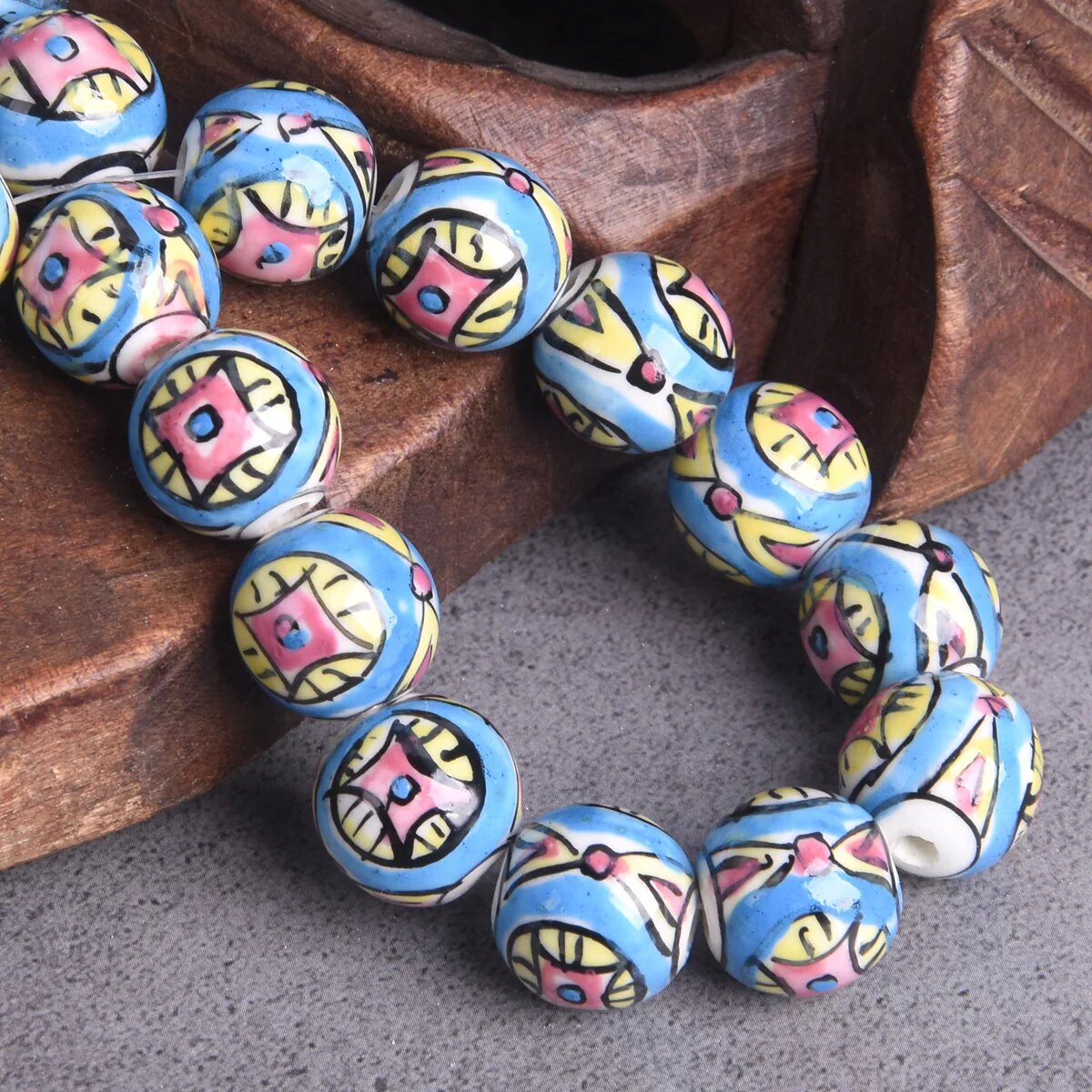 Dreamzeal, керамические бусины, 5 шт. 11 Blue Coin