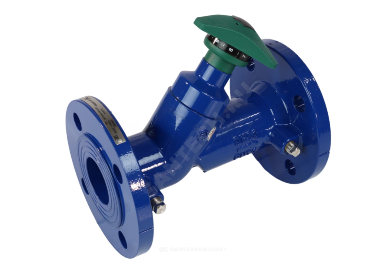 Клапан балансировочный ручной чугун Ду 65 Ру16 Тмакс=120 оС фл Kvs=78.5м3/ч с измерительными ниппелями Benarmo