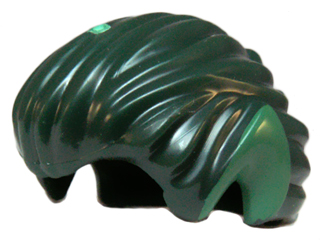 Minifigure, Hair Swept Back with Pointed Green Ears Pattern, 93230pb03 Dark Green U
