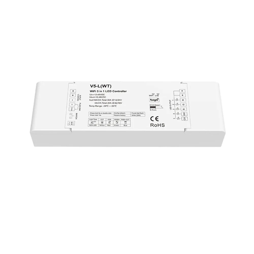 LED контроллер V5-L(WT) WiFi 5 каналов