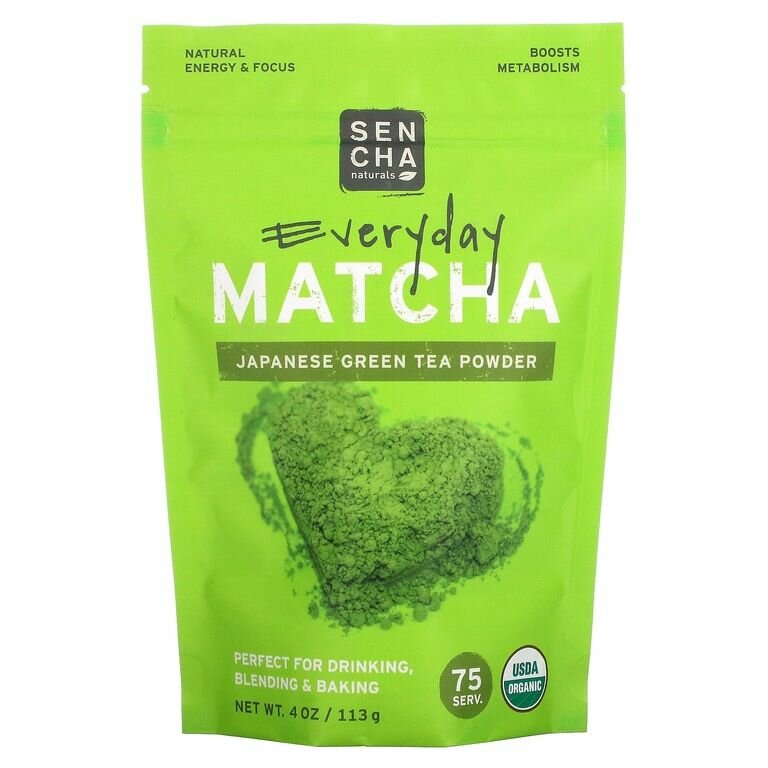 Sencha Naturals, Everyday Matcha, японский зеленый чай матча в порошке, 113 г