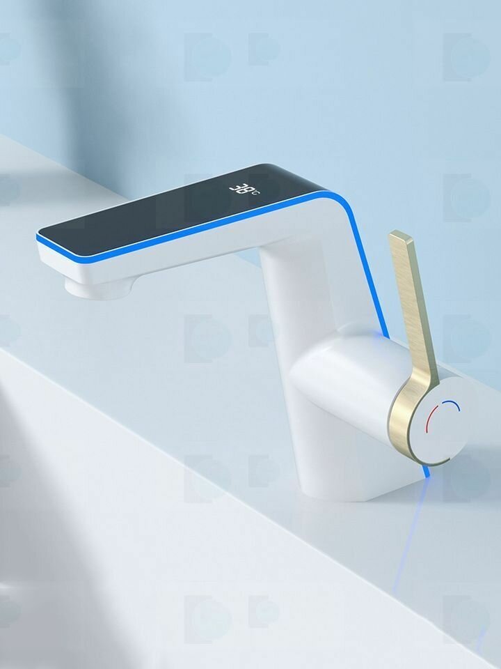 Смеситель для ванной комнаты, цифровой дисплей/подсветка, горячая и холодная вода, с одной ручкой, многофункциональный кран