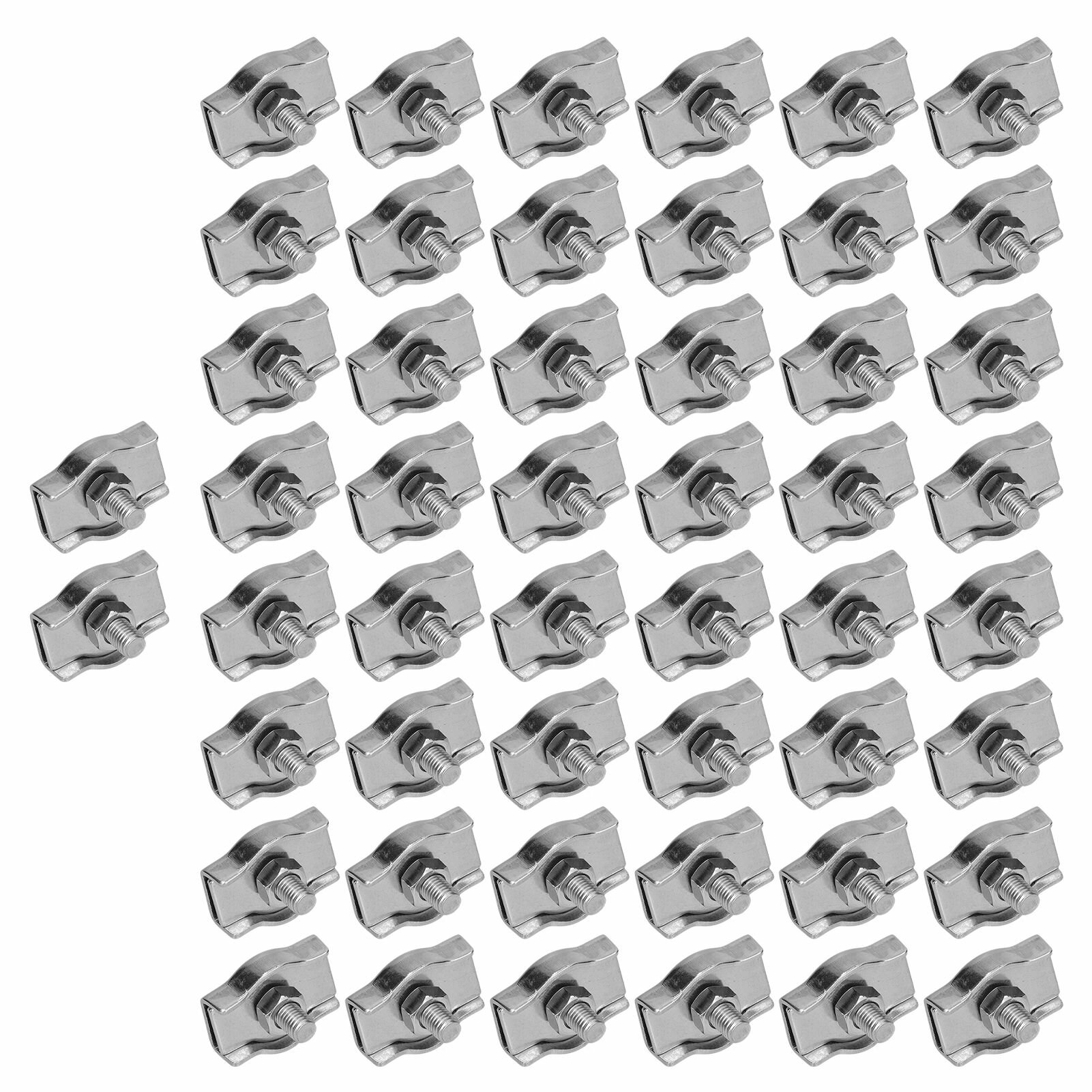 Зажимы для тросов Simplex из нержавеющей стали, зажимы для кабеля Simple Grip Caliper, одностороннее фиксирующее устройство, 50 шт, размер M2