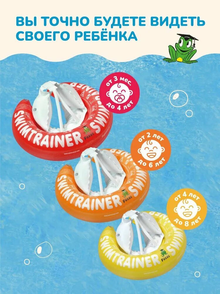 Круг для плавания детский SWIMTRAINER Classic красный для обучения плаванию (3 мес - 4 года)