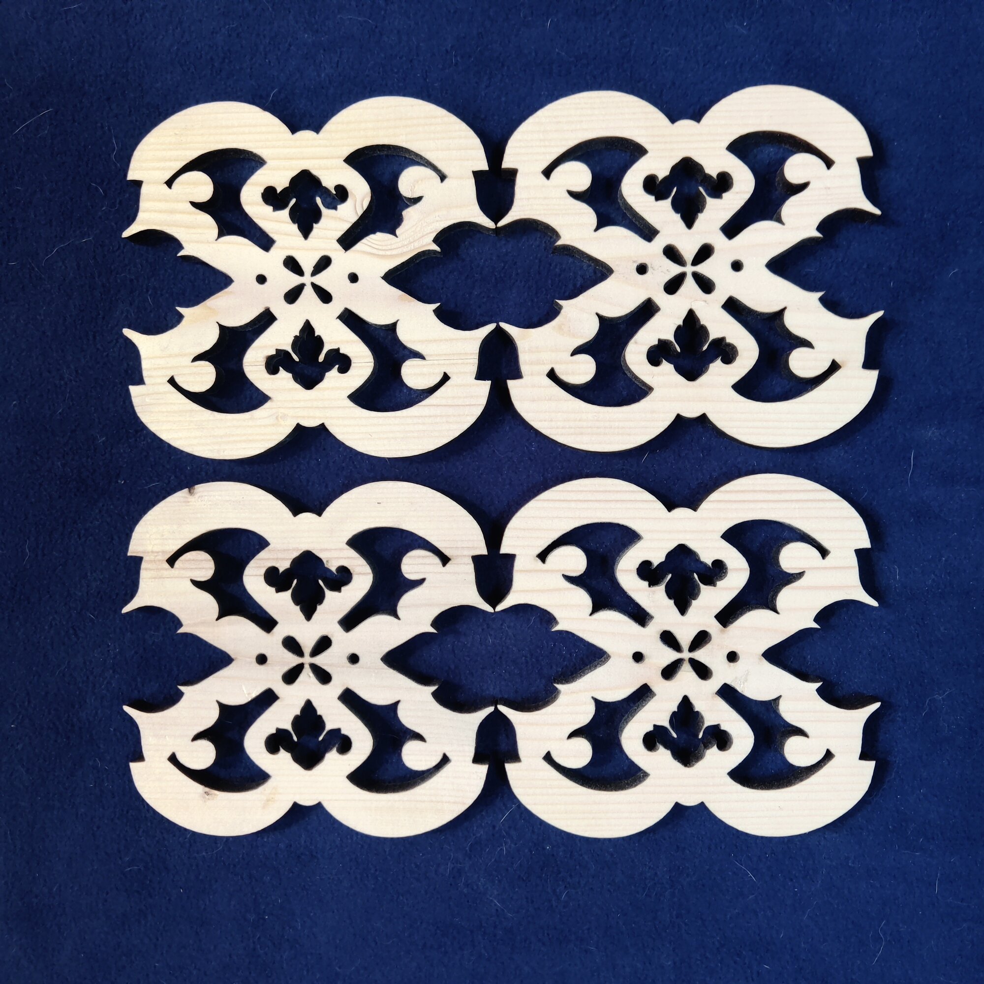 Стыковочные наличники Арт-Вагонка "Маска", резные, 4 шт, бежевый, массив сосны