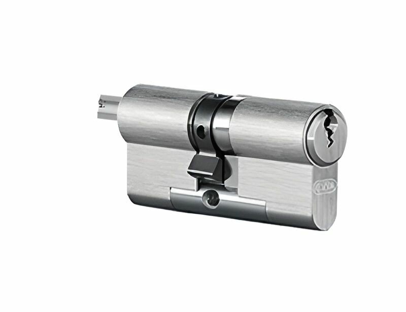 Цилиндровый механизм EVVA EPS ключ/вертушка 102 мм. (46+56В) матовый никель (личинка замка, сердцевина, секретка, врезной, цилиндр)