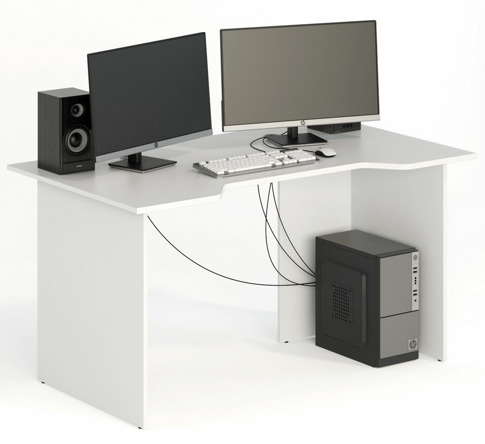 Стол компьютерный игровой геймерский для ПК №7 (цвет: белый)