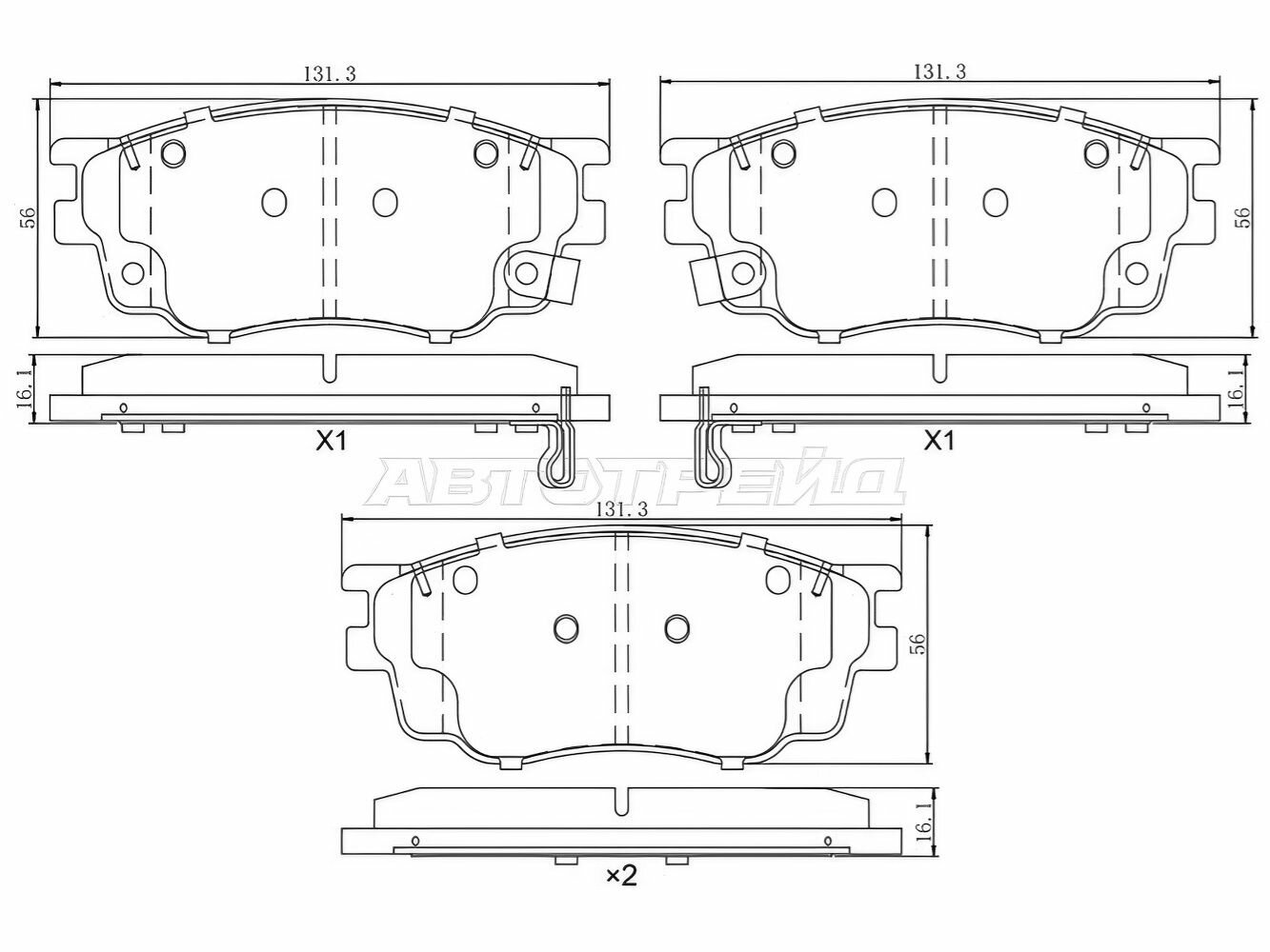 Тормозные колодки передние для Мазда 6 арт STG2YD3328Z SAT