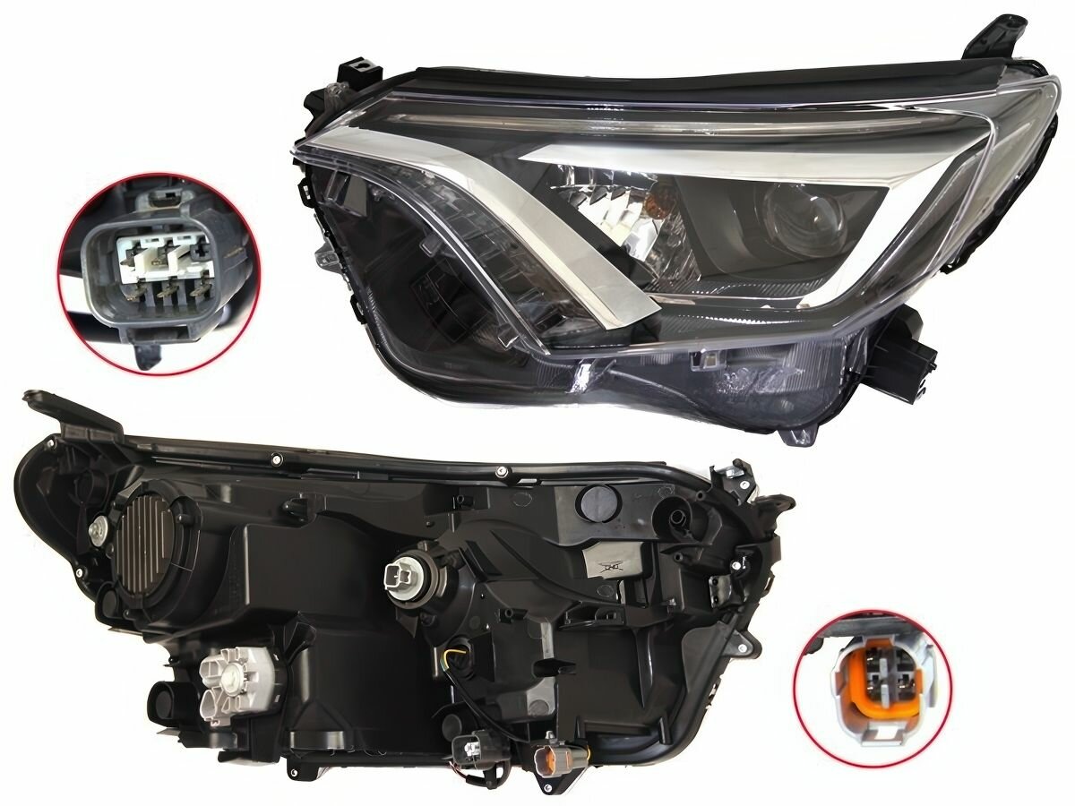 Фара левая, LED с электрокорректором для Тойота Рав 4 арт ST21211RVL SAT