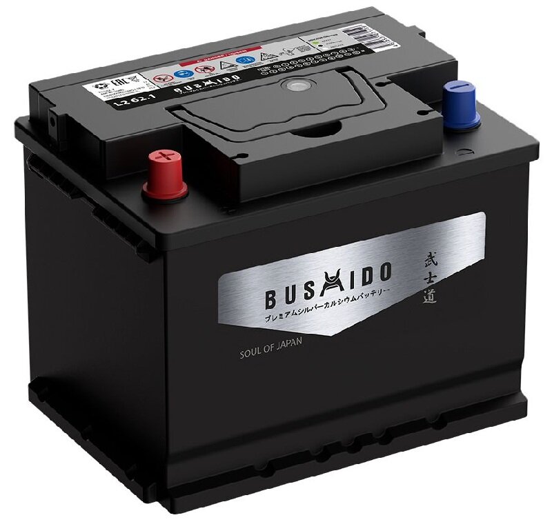 Аккумулятор автомобильный Bushido SJ 62 А/ч 600 А прям. пол. Росс. авто (242x175x190) L2.1 / Oursun