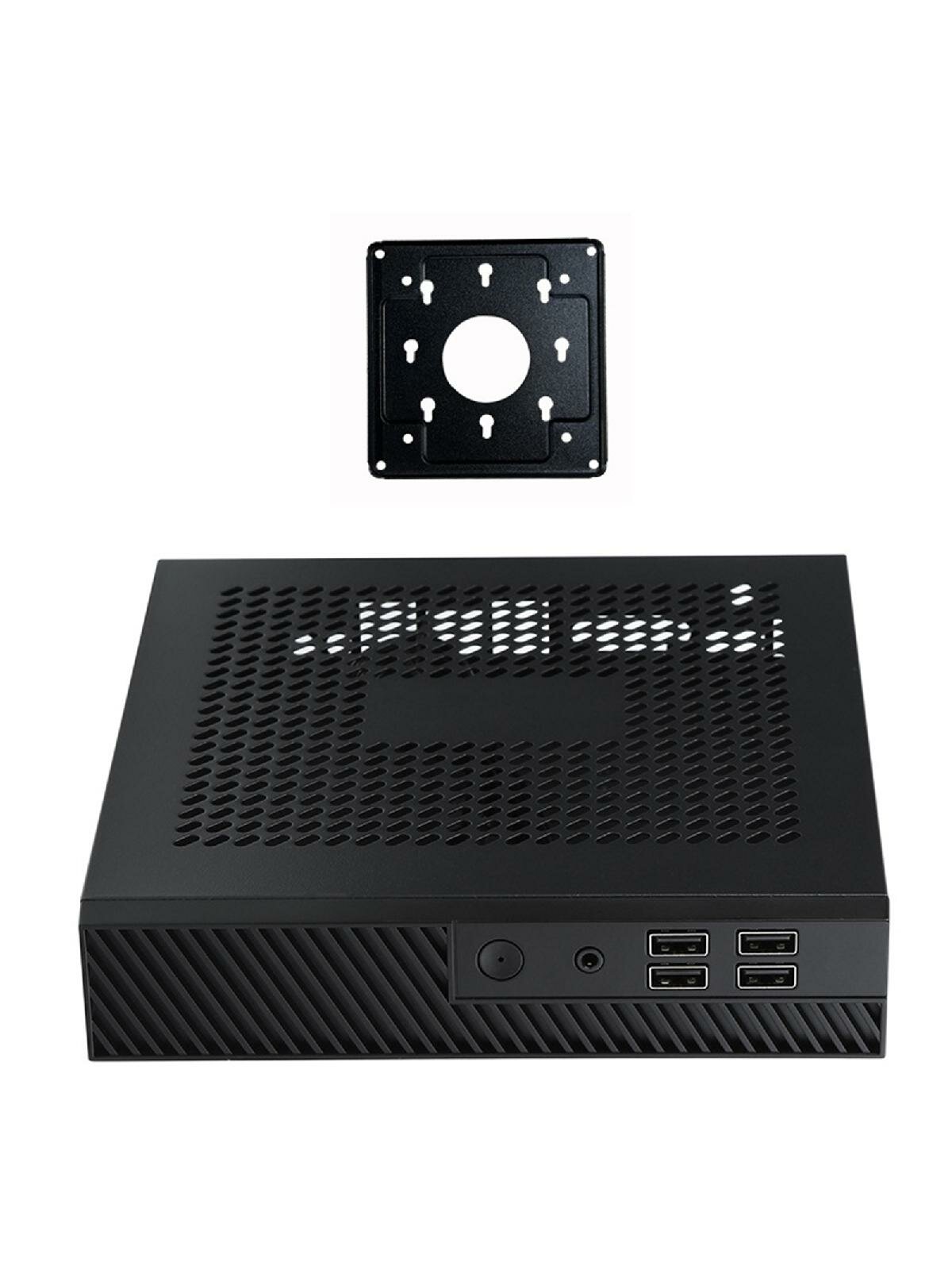 DX01 Mini ITX Computer Case Thin Quick Heat Dissipation PC Case Supporting VESA Mount Rolled Steel Portable Computer