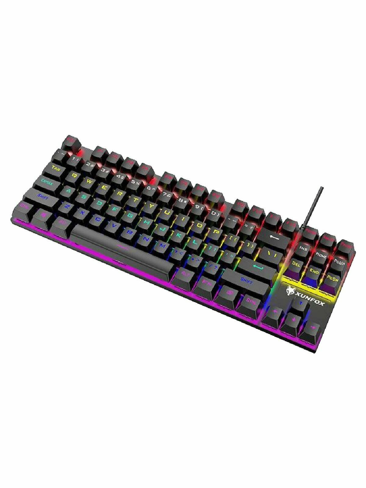 Gaming Mechanical Keyboard 87-key Anti-ghosting Blue Switch Color Backlit Wired Metal Machinery Keyboard For Laptop