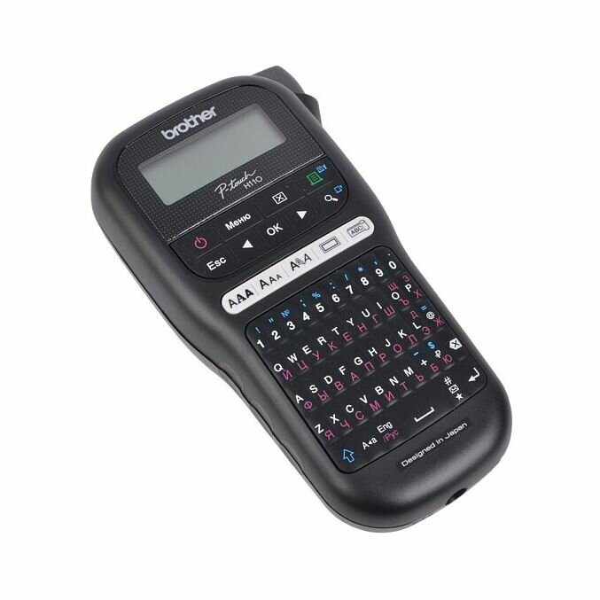 Принтер для печати наклеек Brother PT-H110 (ручной, от 3,5 до 12мм, 20мм/сек, однострочный) русская кириллица