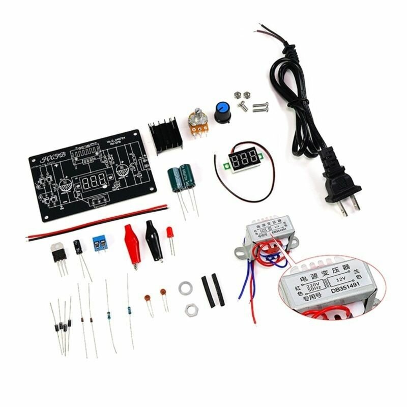 Регулируемый комплект питания LM317 Регулятор напряжения для проектов DIY Electronics, 220V - Стандарт США без