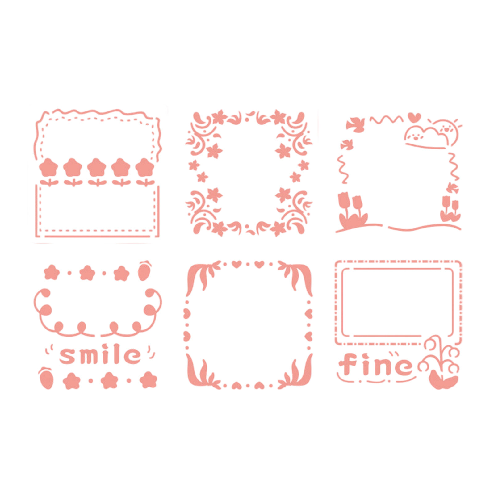 6 шт Трафареты для цветов шаблоны рисования