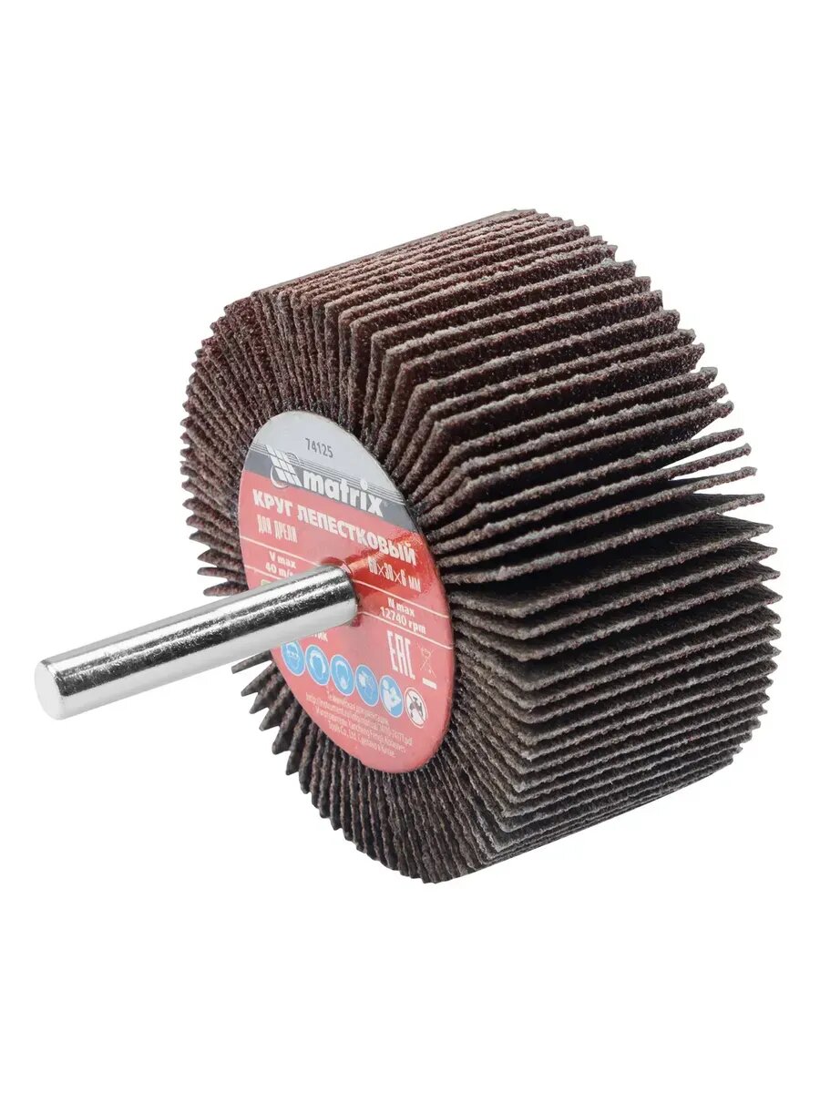 Круг лепестковый для дрели, 80х40х6мм, P40 Matrix 74150