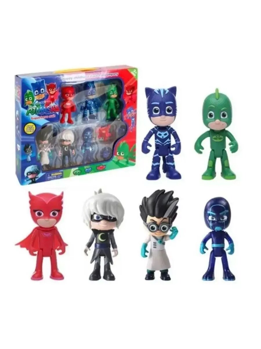 Набор фигурки игрушки Герои в масках PJ Masks 6 шт / Герои в масках 6 шт для детей