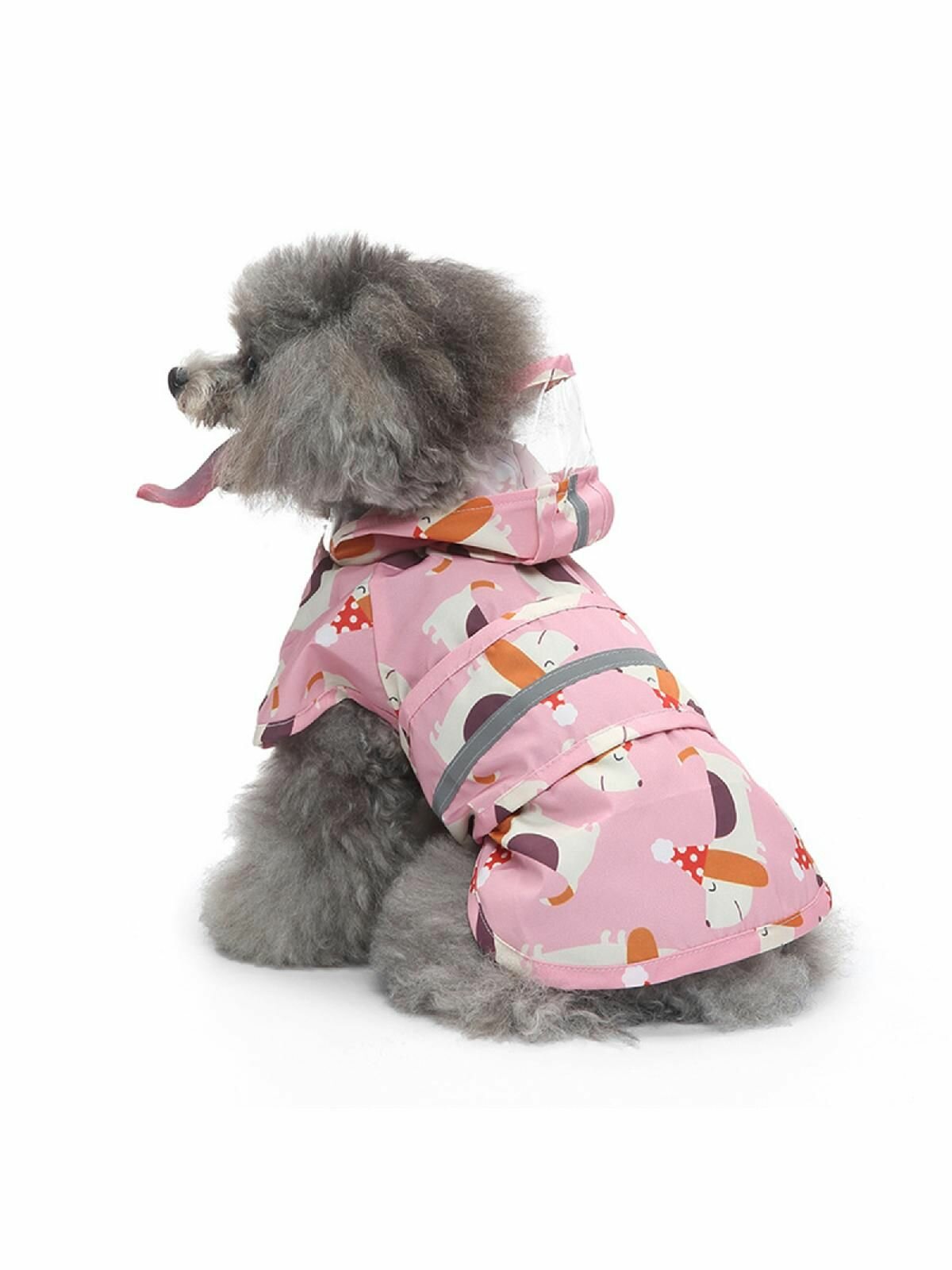Одежда для животных, Светоотражающий дождевик для собак-YY45 Cartoon Dog-S