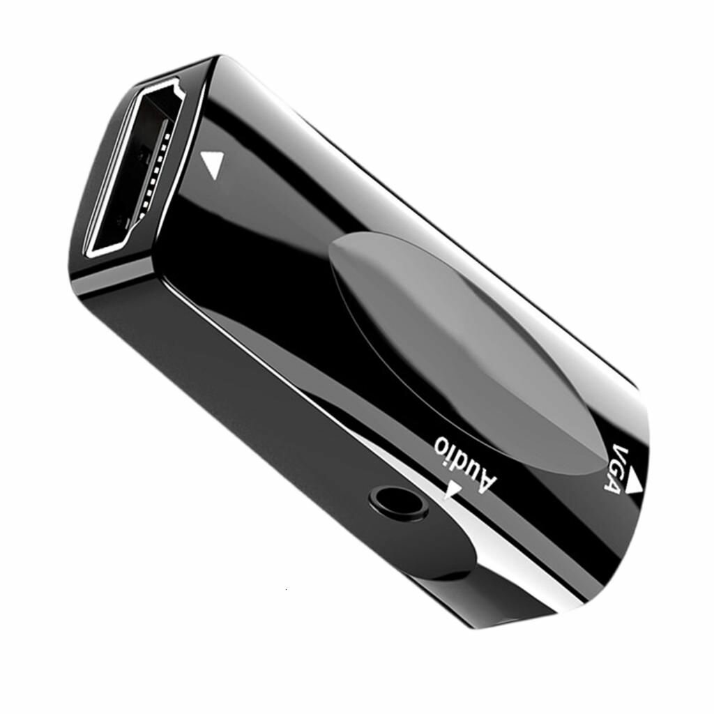 Адаптер HDMI-VGA1080P HD с аудиосистемой 3,5 мм, черный, от разъема к разъему