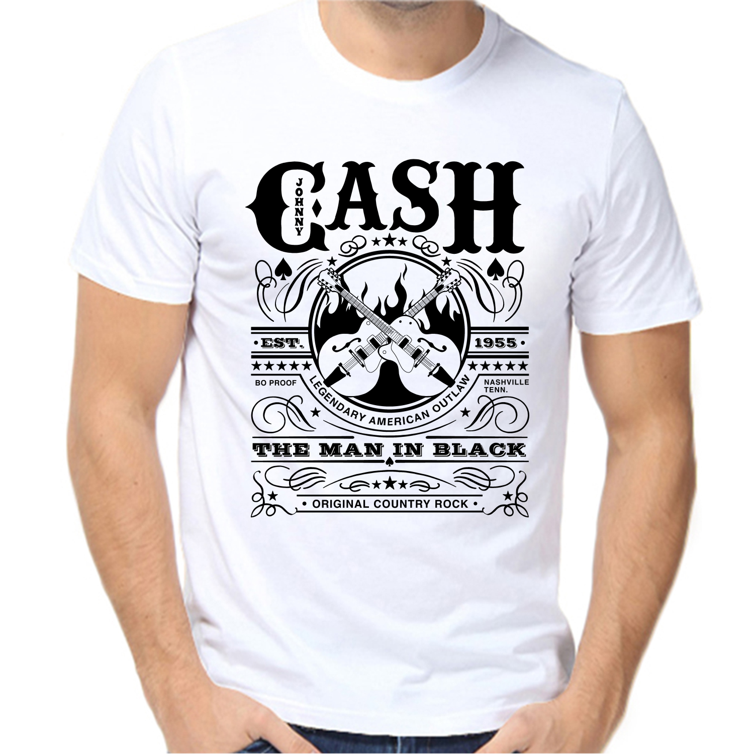 Футболка Johnny Cash the man in black