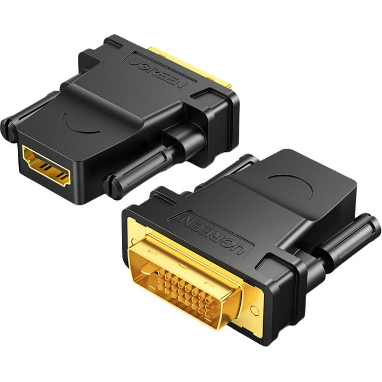 Кабели для мобильных устройств UGREEN dvi转hdmi母转接头, черный