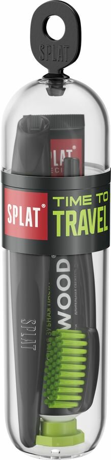Набор дорожный SPLAT зубная паста Blackwood 25г и зубная щетка Travel Medium